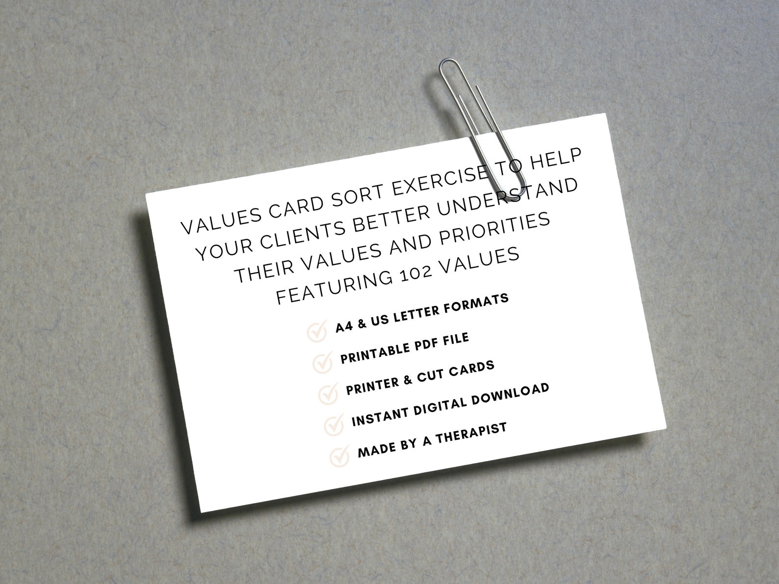 Values Card Sort, Values Clarification Exercise, Values Card Deck ...