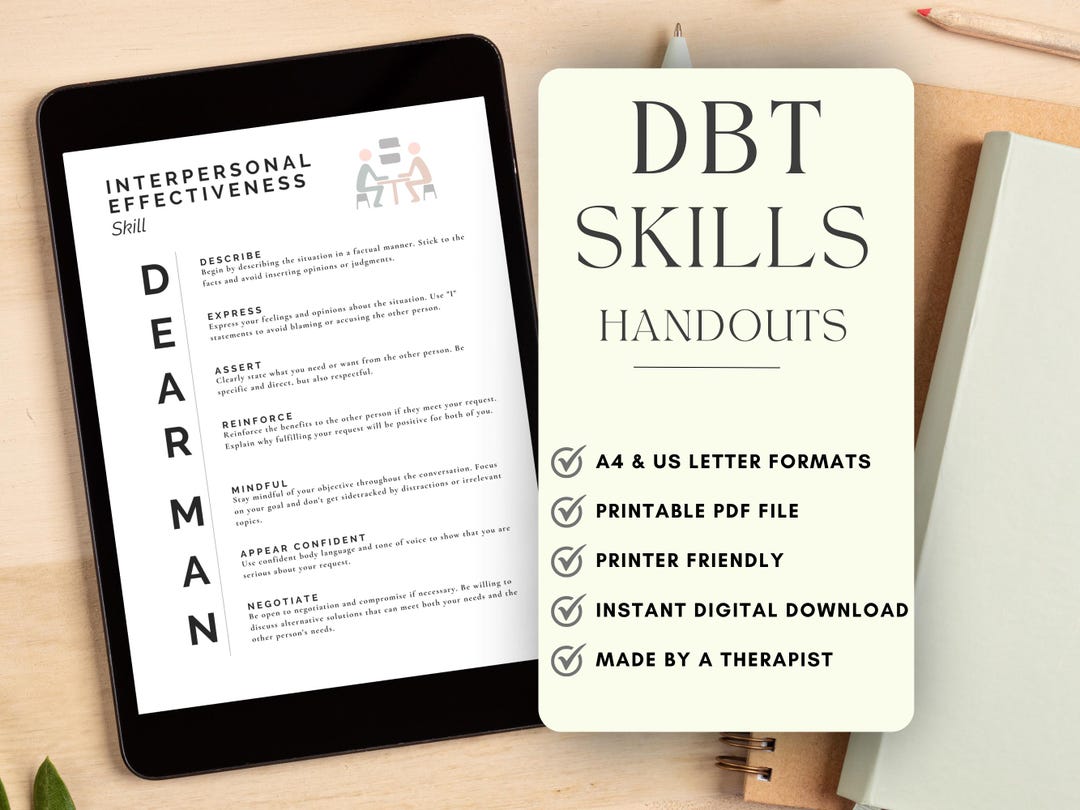 DBT Skills Handouts, DBT Worksheet Bundle, Therapy Worksheets ...