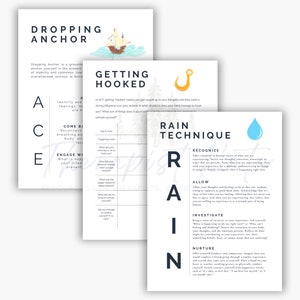 ACT Technique Worksheets: Therapy Skills Printouts (PDF) - Etsy