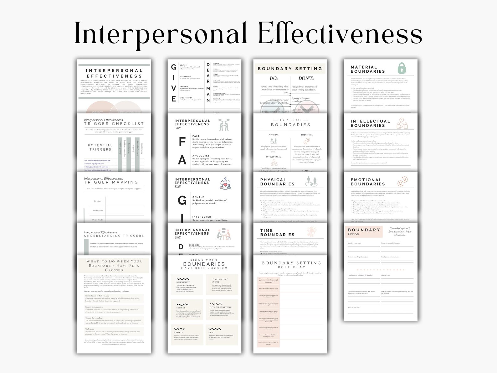 Dialectical Behavioral Therapy Worksheet Bundle, DBT Worksheets ...