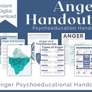 Anger Management Handouts: Therapy Worksheets (digital Download) - Etsy