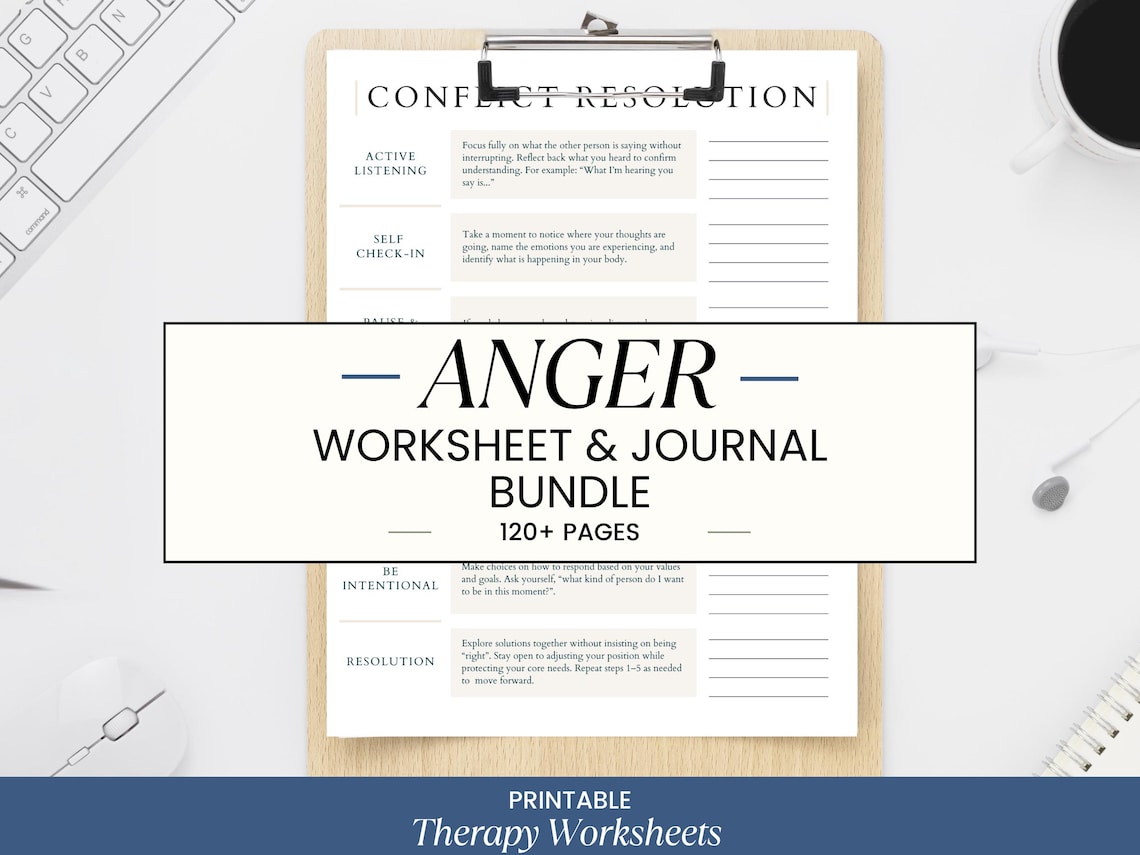 Anger Management Therapy Worksheets | Anger Worksheets | CBT Anger ...