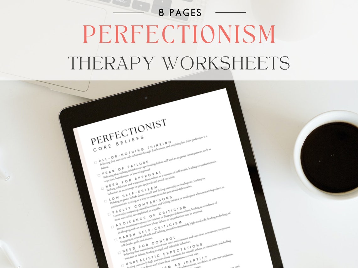 Perfectionism Therapy Worksheets. Anxiety, Burnout, Depression, Self ...