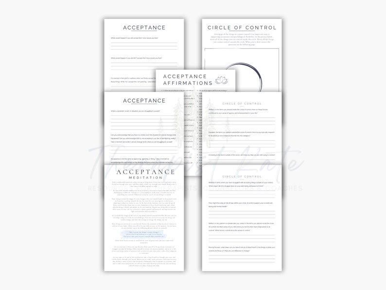 Acceptance Worksheets, ACT Worksheets, Acceptance and Commitment ...