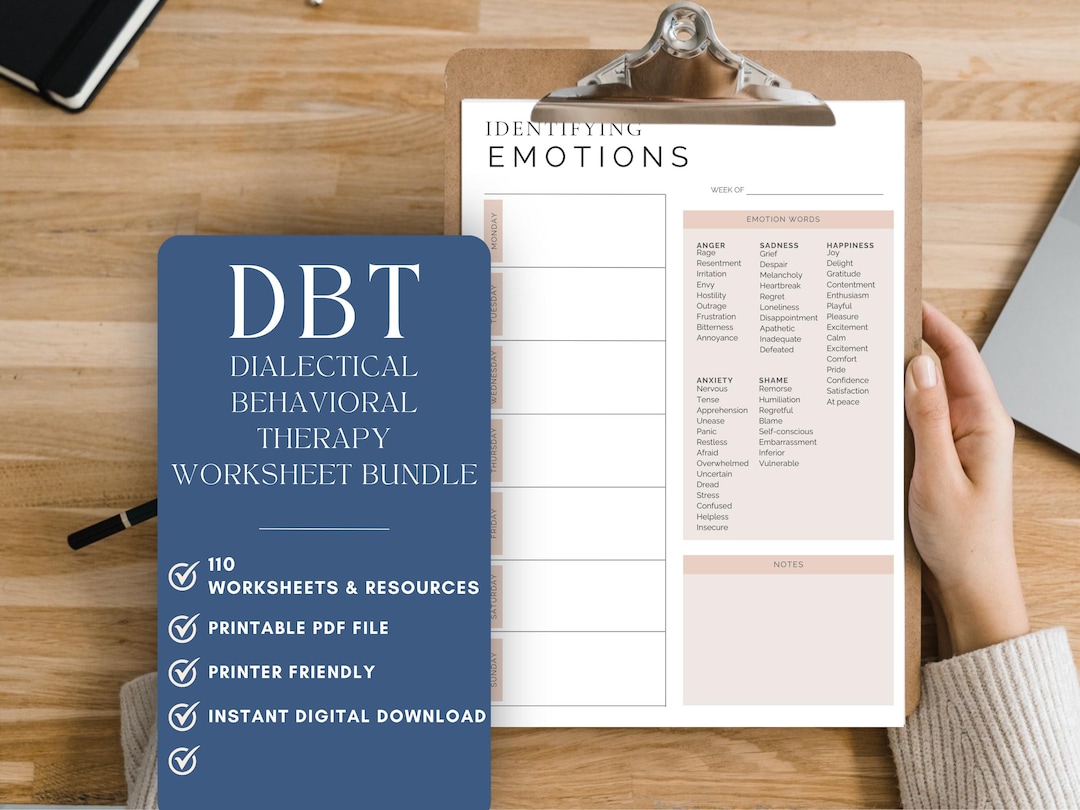 DBT Printable Worksheets, Dialectical Behavioral Therapy Worksheet ...