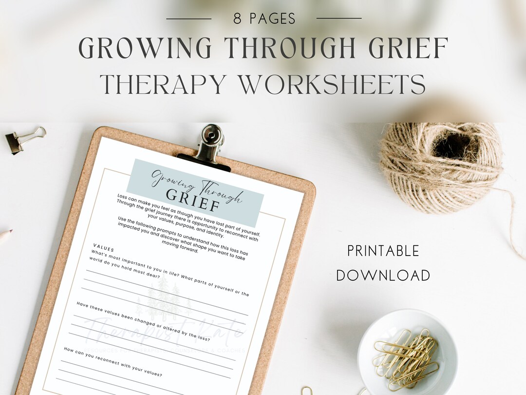 Grief Therapy Worksheets: Growth & Bereavement Counseling (PDF) - Etsy