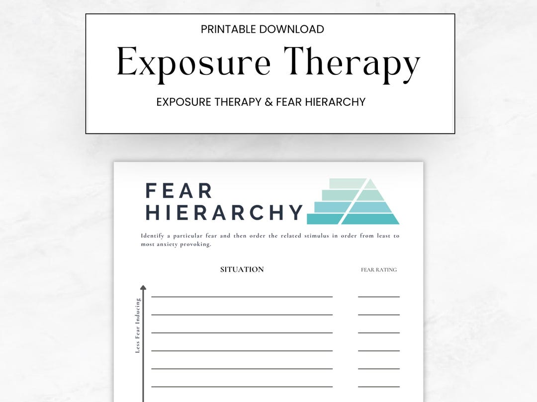Exposure Therapy & Fear Hierarchy, Anxiety Worksheets, Printable ...