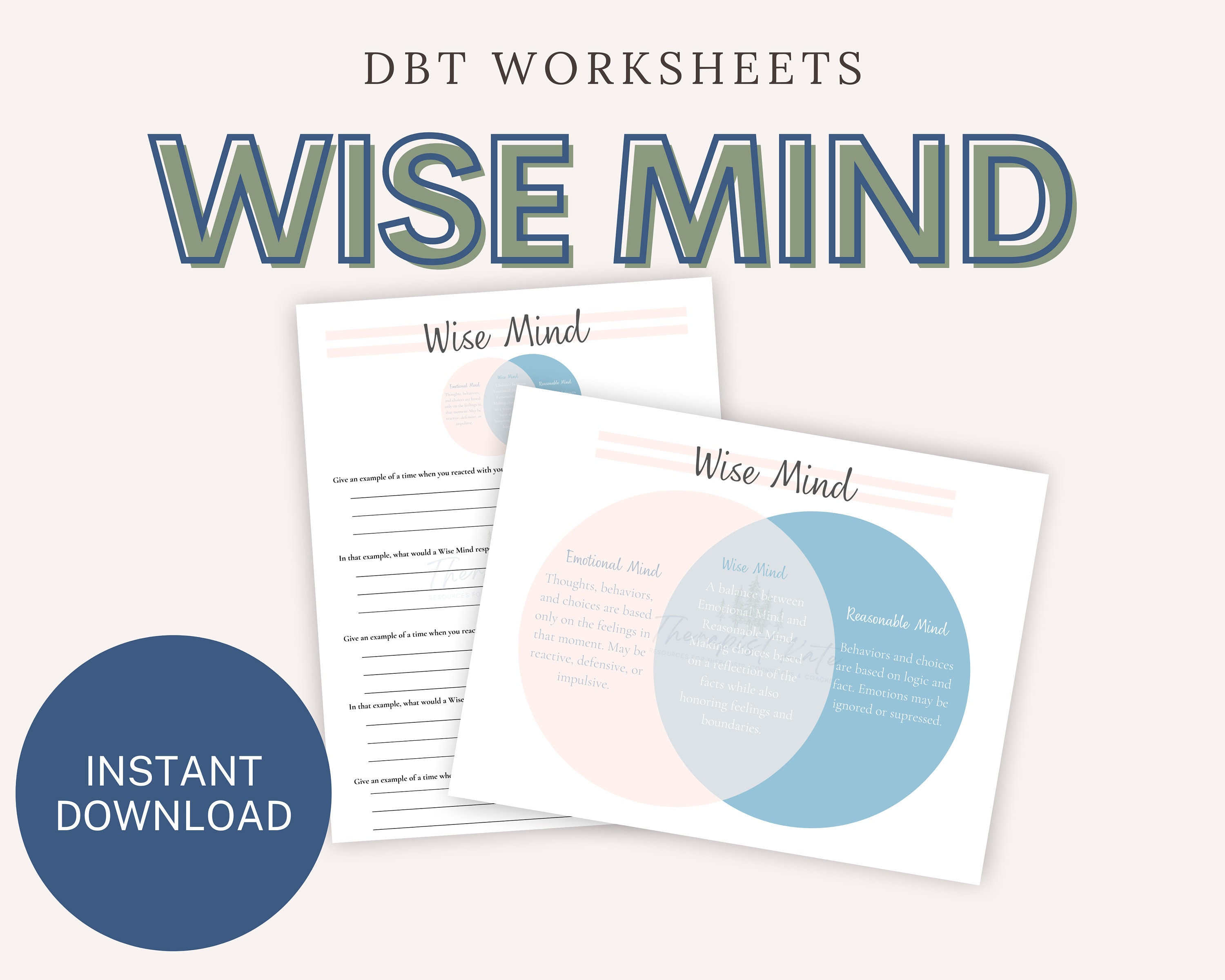 DBT Wise Mind Worksheets, DBT Worksheets, Therapy Worksheets, Social ...