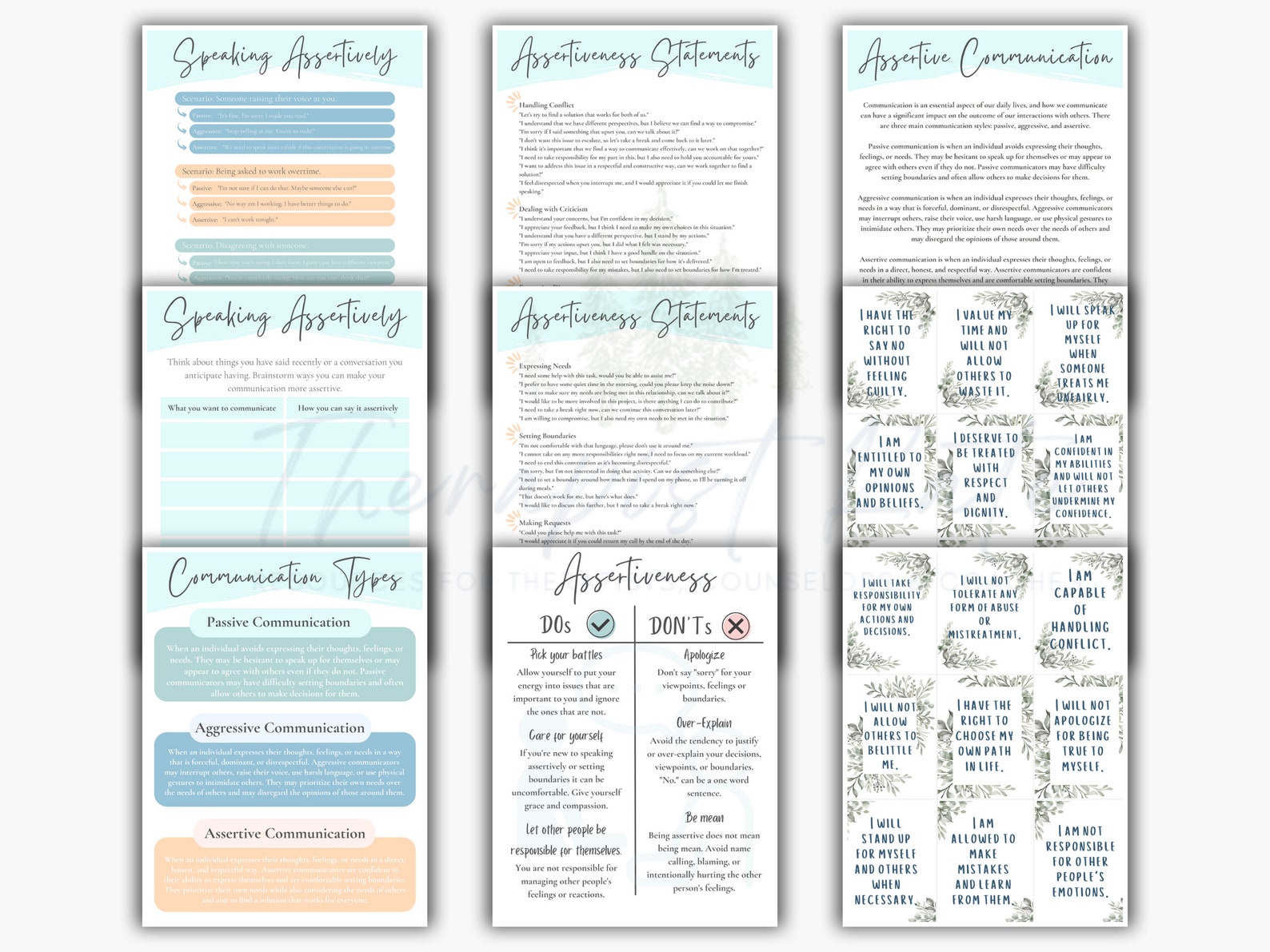 Assertiveness Therapy Worksheets, Boundary Worksheets, Shadow Work ...
