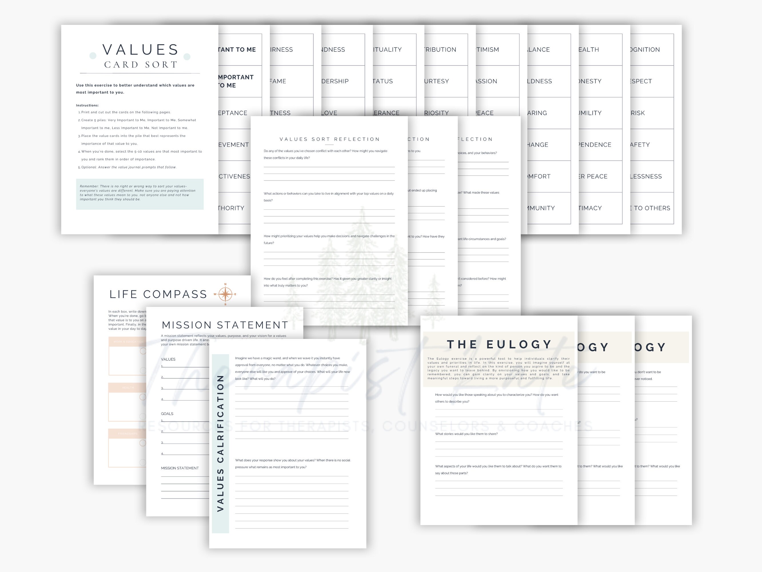 ACT Worksheets Bundle: Acceptance and Commitment Therapy (PDF Download ...