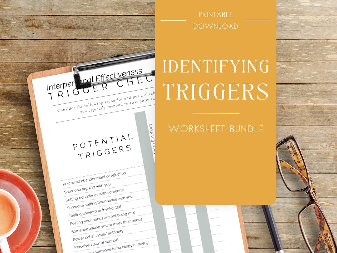 Identifying Triggers Therapy Worksheet Set (printable PDF) - Etsy
