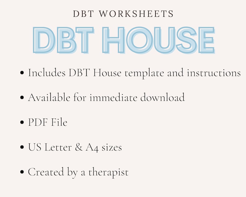DBT House Therapy Worksheet DBT Worksheets School - Etsy