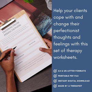 Perfectionism Therapy Worksheets. Anxiety, Burnout, Depression, Self ...