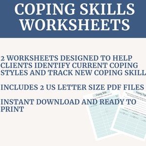 Coping Skills Worksheet, CBT Worksheets, Therapy Worksheets, Mood ...