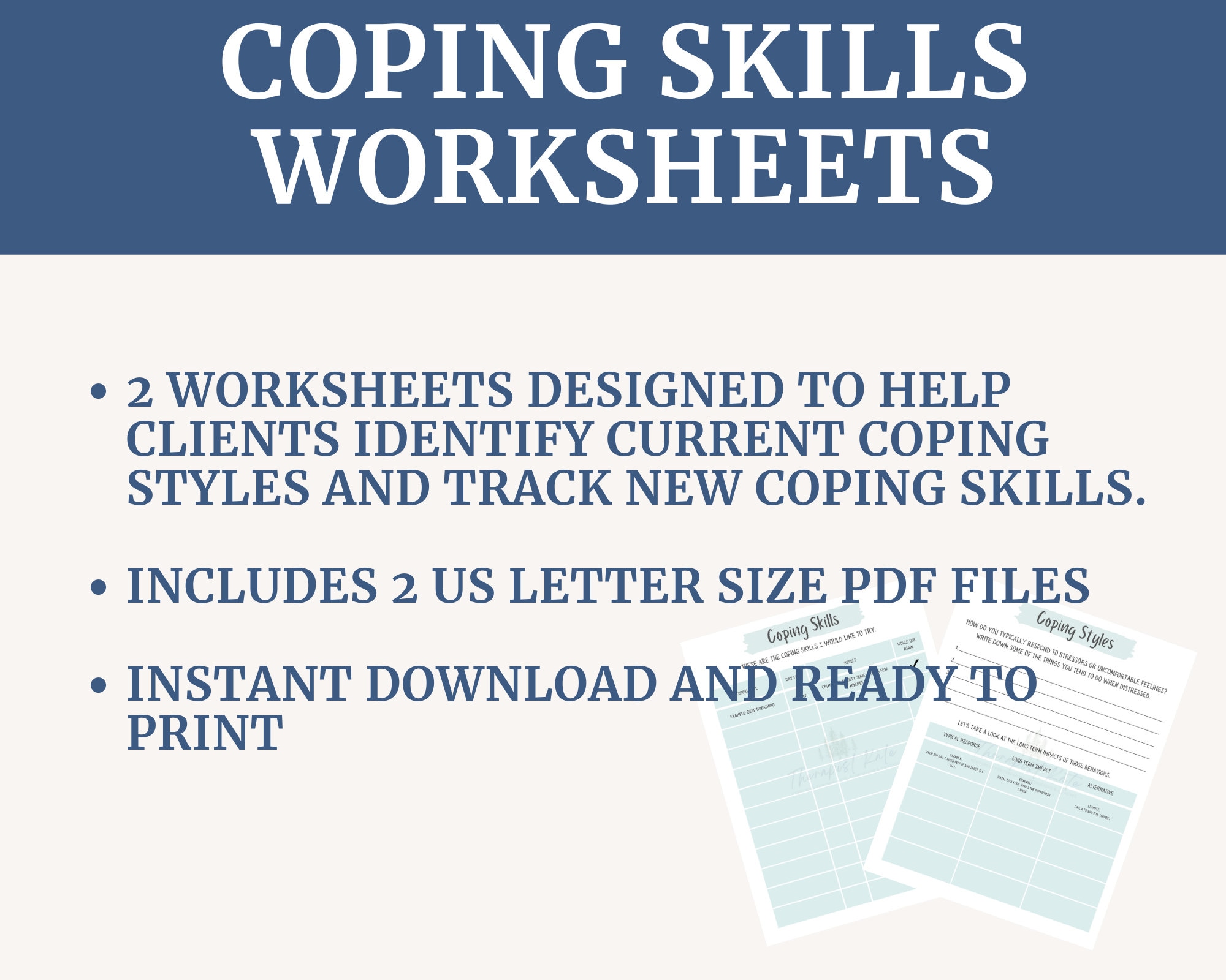 Coping Skills Worksheet, CBT Worksheets, Therapy Worksheets, Mood ...