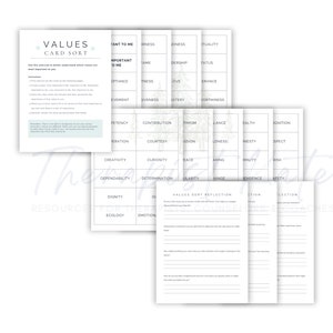 Values Card Sort, Values Clarification Exercise, Values Card Deck ...