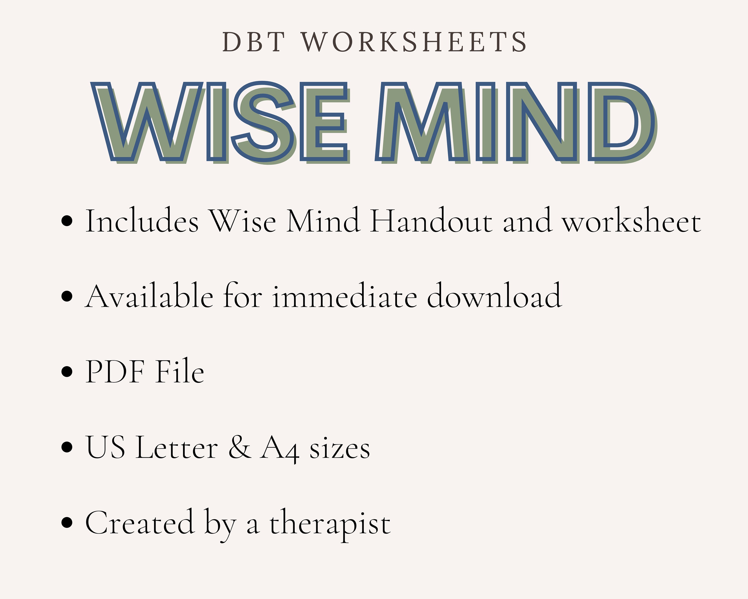 DBT Wise Mind Worksheets, DBT Worksheets, Therapy Worksheets, Social ...
