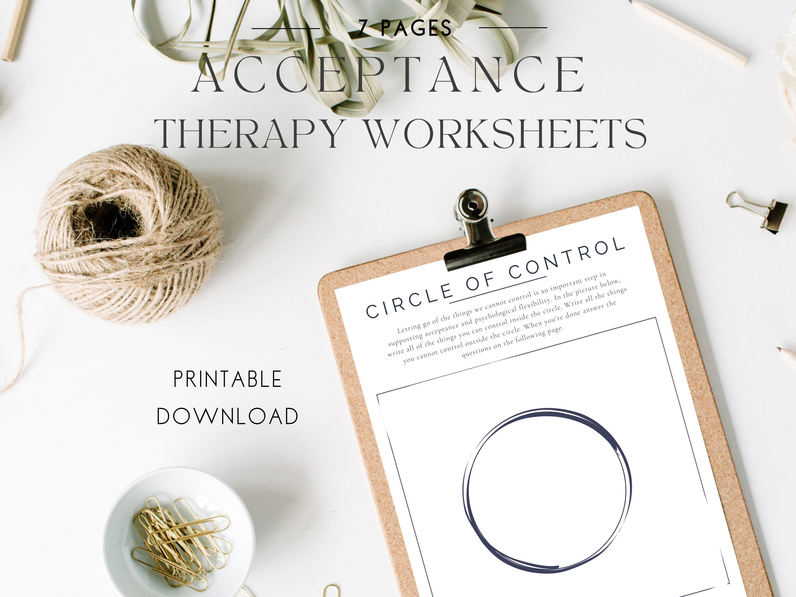 Acceptance Worksheets, ACT Worksheets, Acceptance and Commitment ...