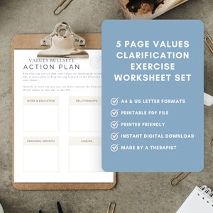 Values Bullseye Worksheet: ACT Therapy Worksheets (digital Download) - Etsy