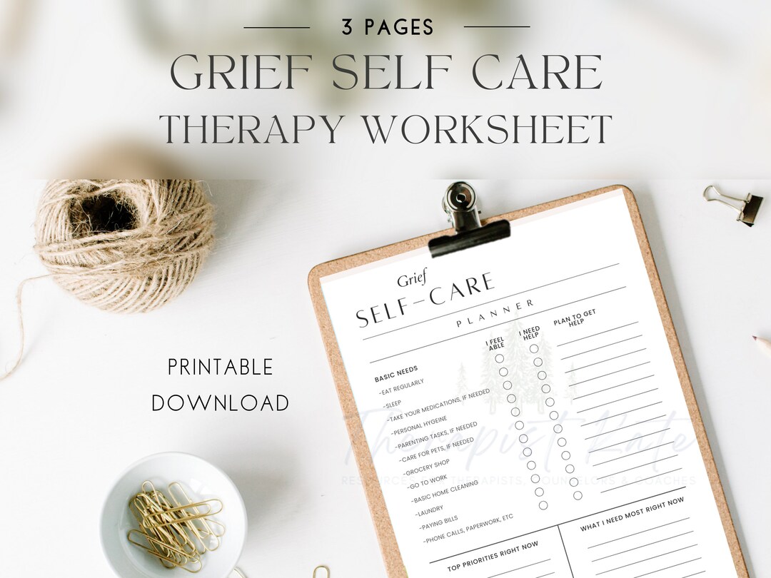 Grief Counseling Worksheets | Bereavement and Self Care (PDF Download ...