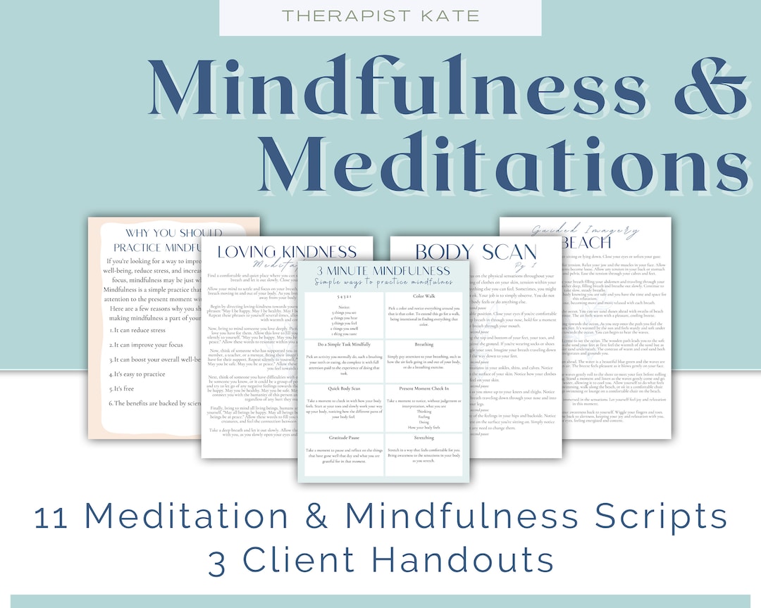 Mindfulness Worksheets, Guided Meditations, Mindfulness Based Therapy ...