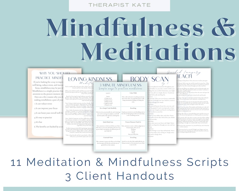 Mindfulness Worksheets, Guided Meditations, Mindfulness Based Therapy ...