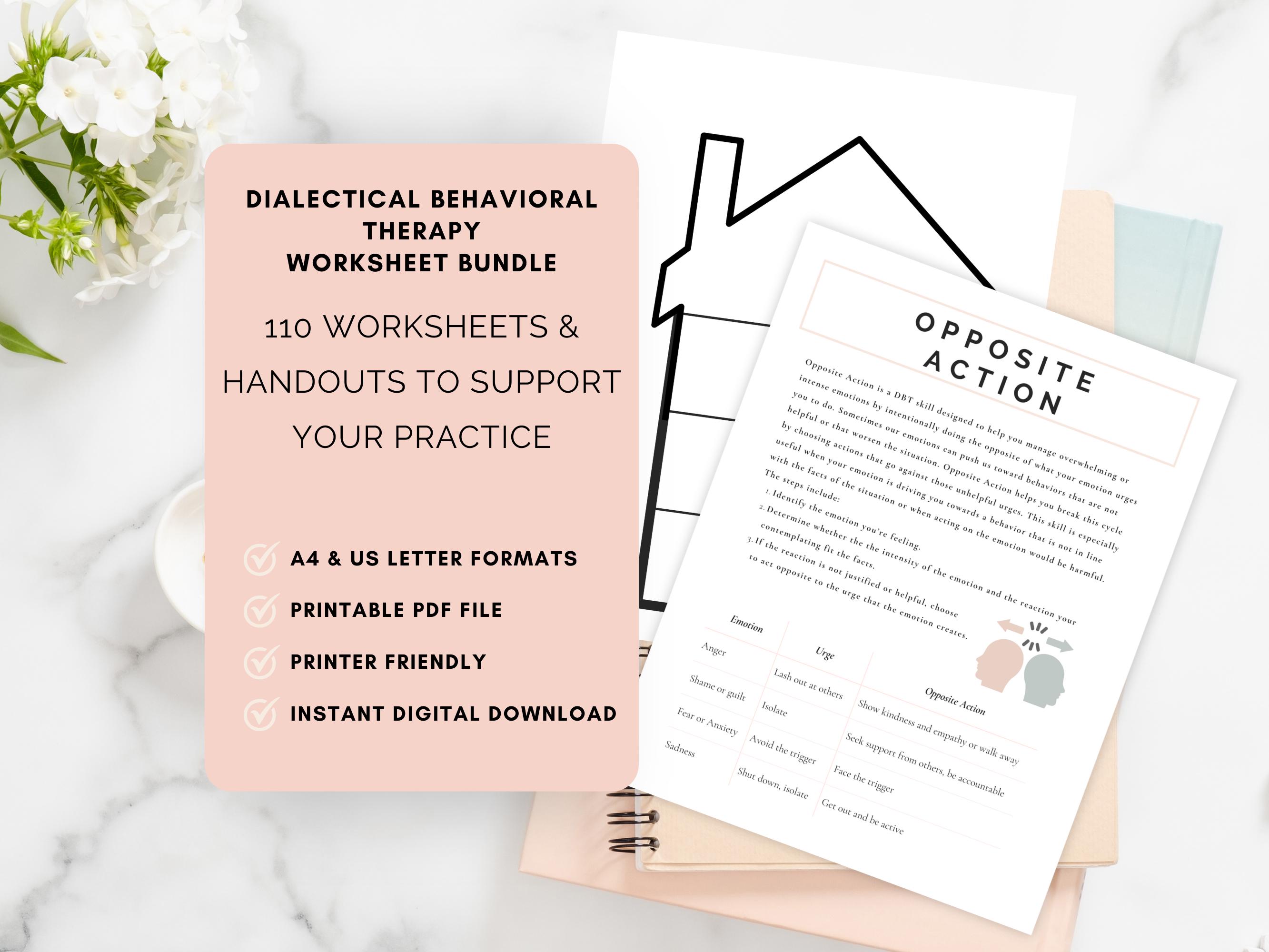Dialectical Behavioral Therapy Worksheet Bundle, DBT Worksheets ...