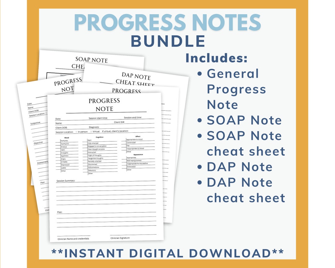 Progress Notes, Therapy Forms, Therapy Office Decor, Counselor ...
