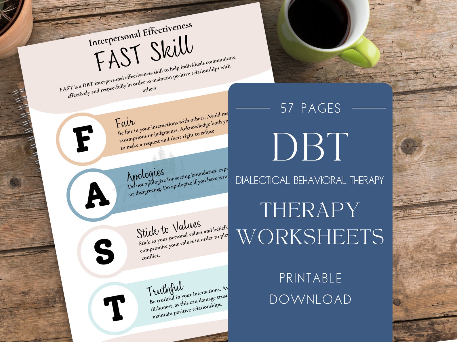 DBT Therapy Worksheet Bundle (printable PDF) - Etsy