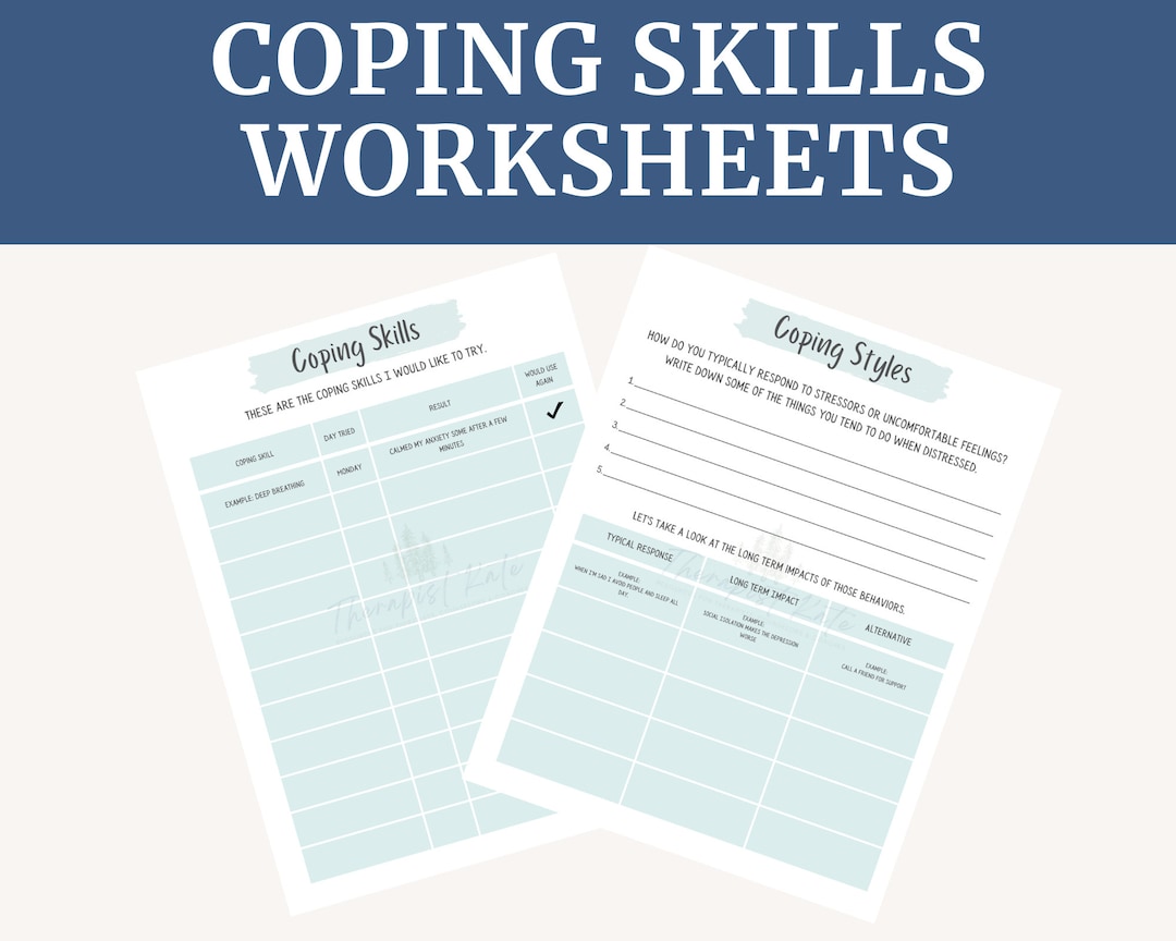 Coping Skills Worksheet, CBT Worksheets, Therapy Worksheets, Mood ...