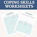 Coping Skills Worksheet, CBT Worksheets, Therapy Worksheets, Mood ...