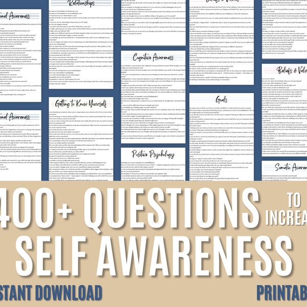 Emotional Awareness Worksheets, Self Awareness, Shadow Work, CBT ...