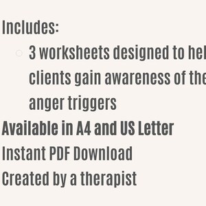 Anger Management Worksheets: Identify Anger Triggers (PDF Download) - Etsy