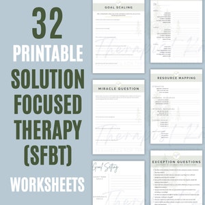 Solution Focused Therapy Worksheet Bundle, SFBT, Therapy Worksheets ...