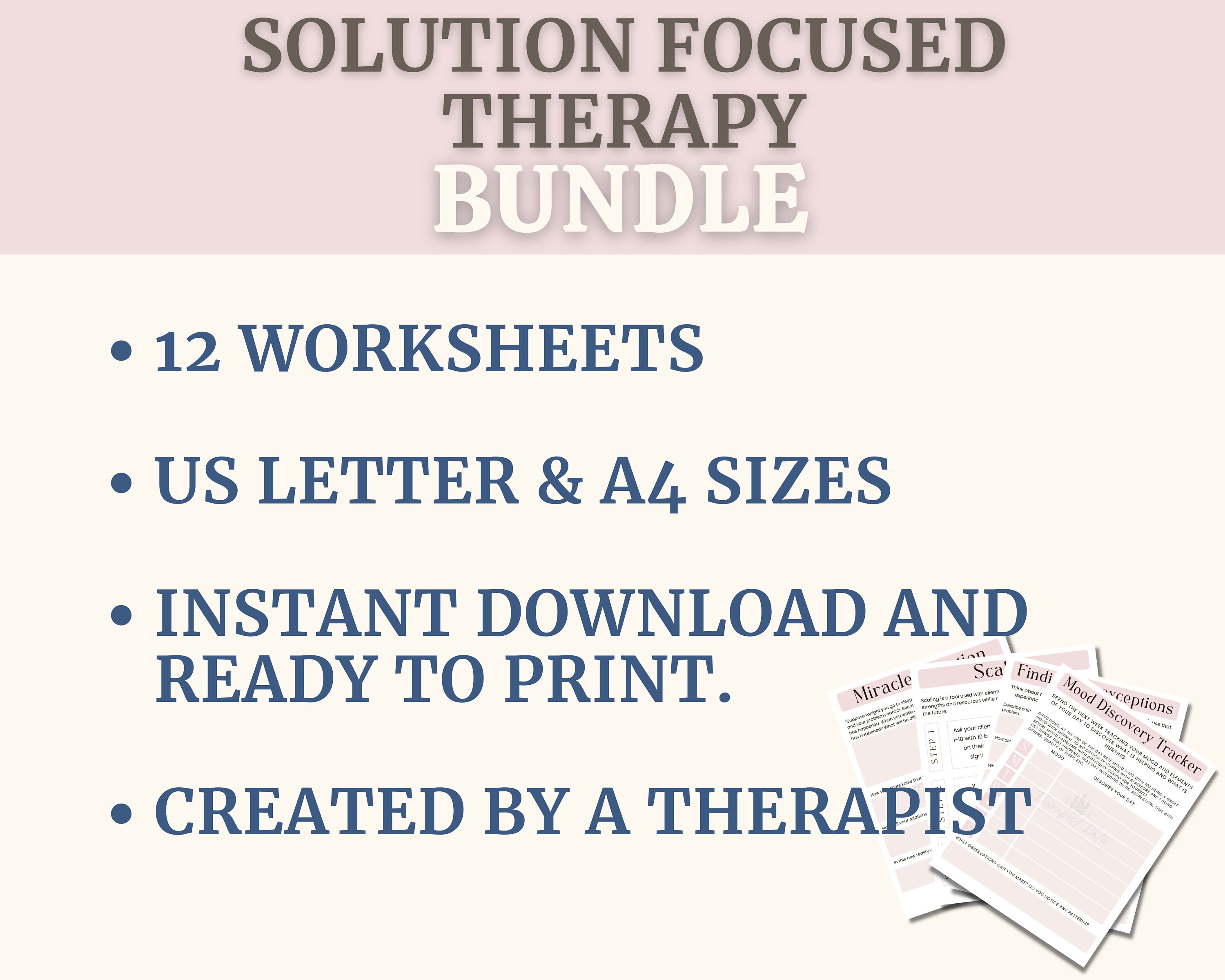 Solution Focused Therapy Worksheets, Therapy Worksheets, Mood Tracker ...