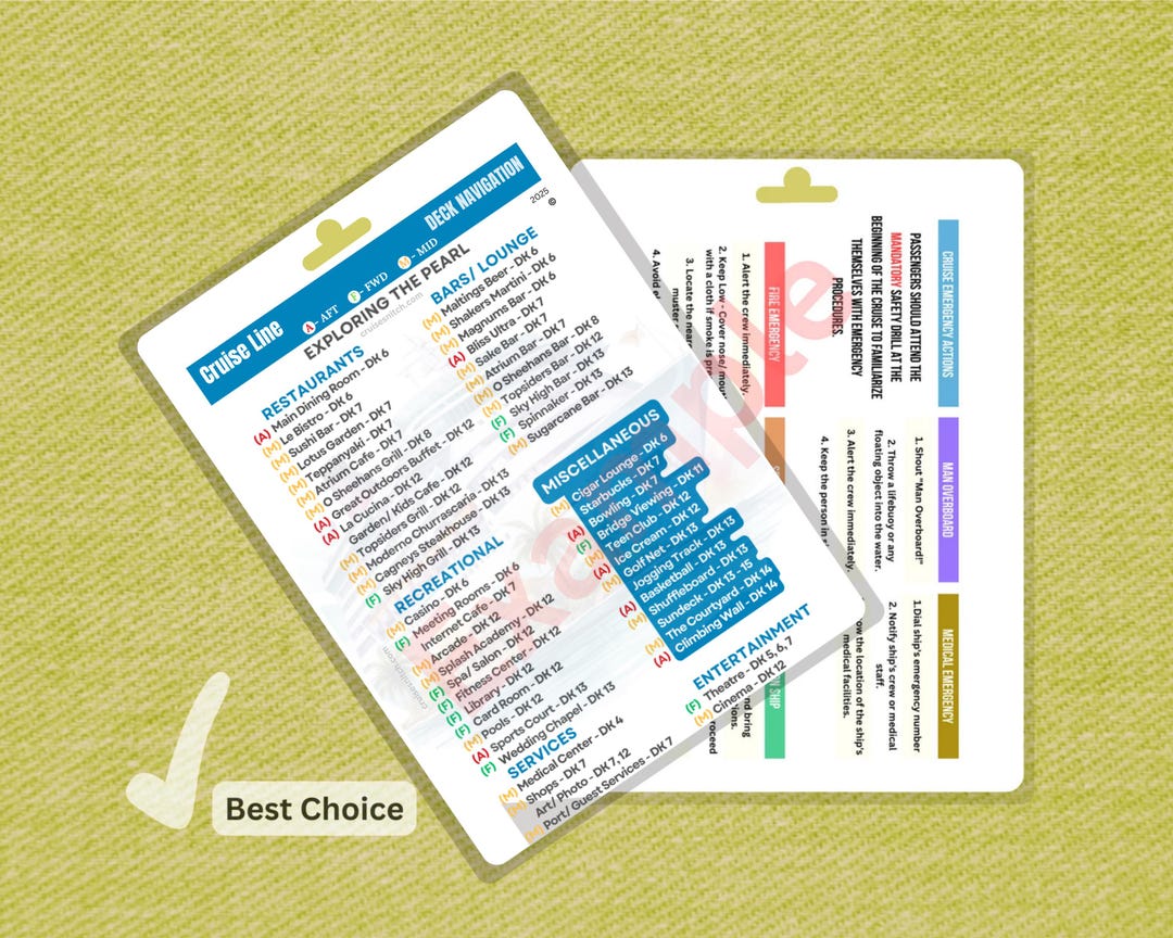 Norwegian Cruise Ship Deck Navigator Card Personalized Family/ Friends ...