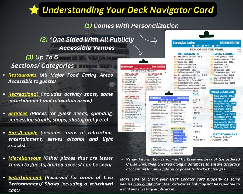 Anniversary Cruise Norwegian Ship Deck Navigator Card - NCL ...