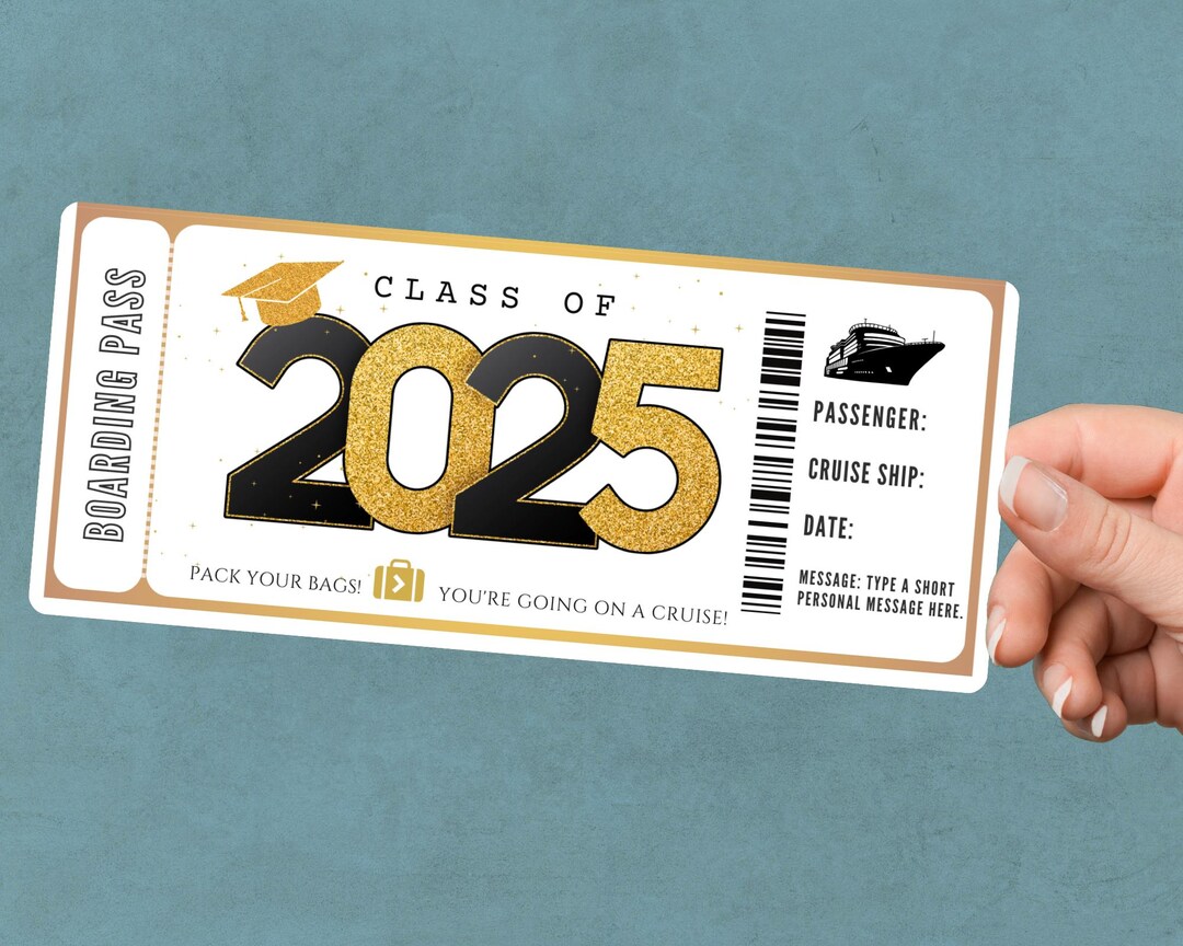 Personalized Graduation Cruise Reveal Boarding Pass Ticket Surprise ...