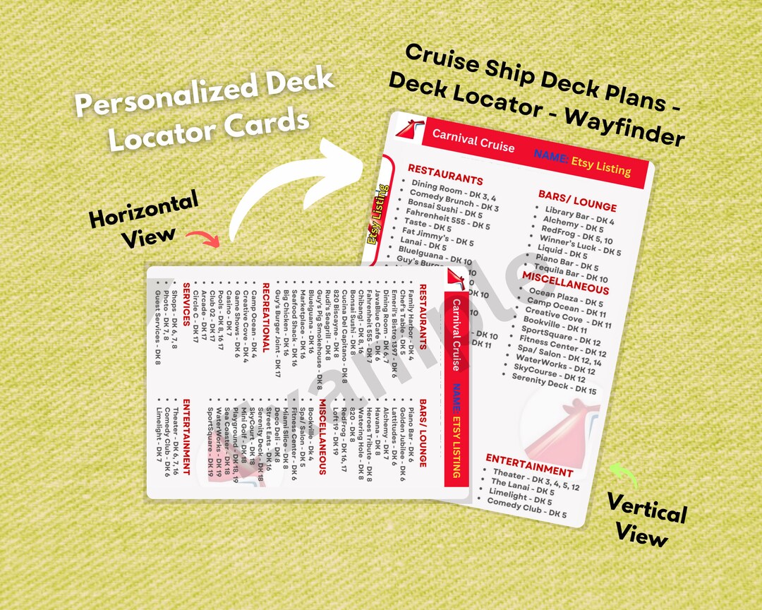 Carnival Panorama Personalized Cruise Deck Locator, Cruise Printable ...
