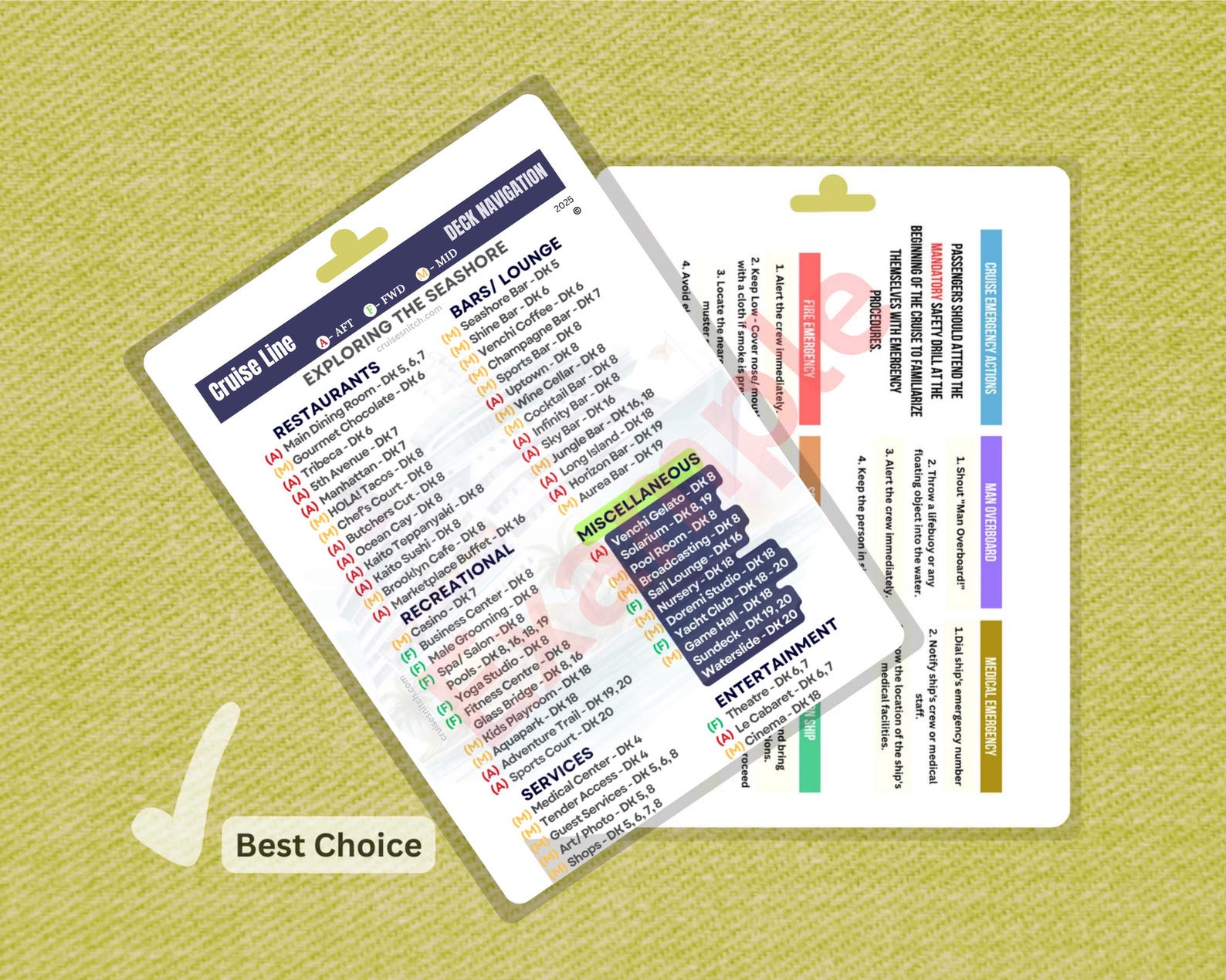 MSC Ship Cruise Deck Navigator Card Personalized Family/ Friends Gift ...