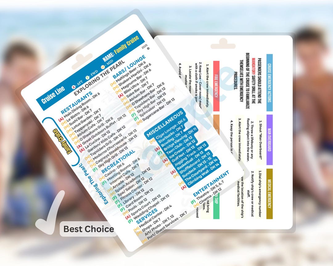 Family Cruise Norwegian Ship Deck Navigator Card NCL Personalized ...