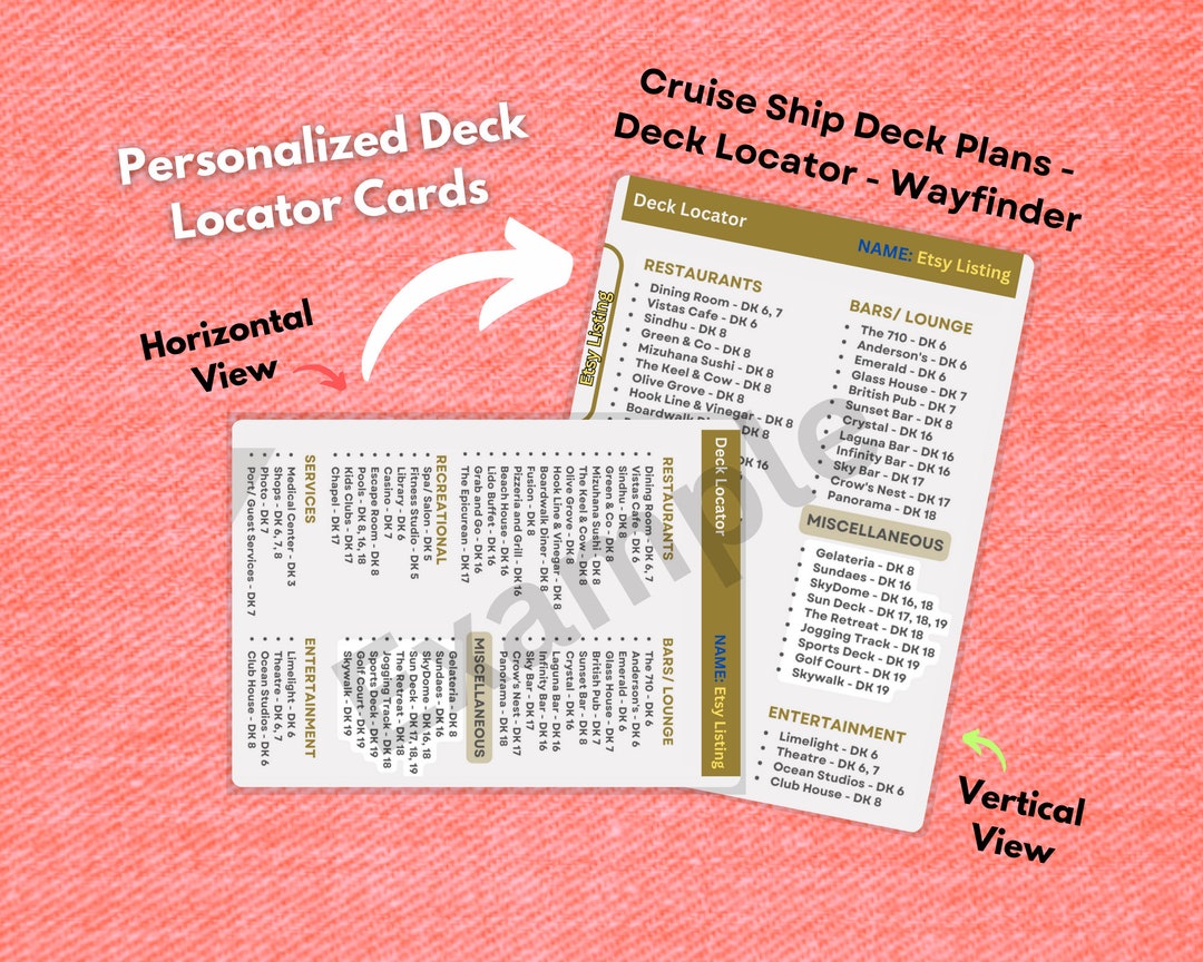 P&O Cruises Ship Deck Locator, Personalized Family Friends Gift Cruise ...