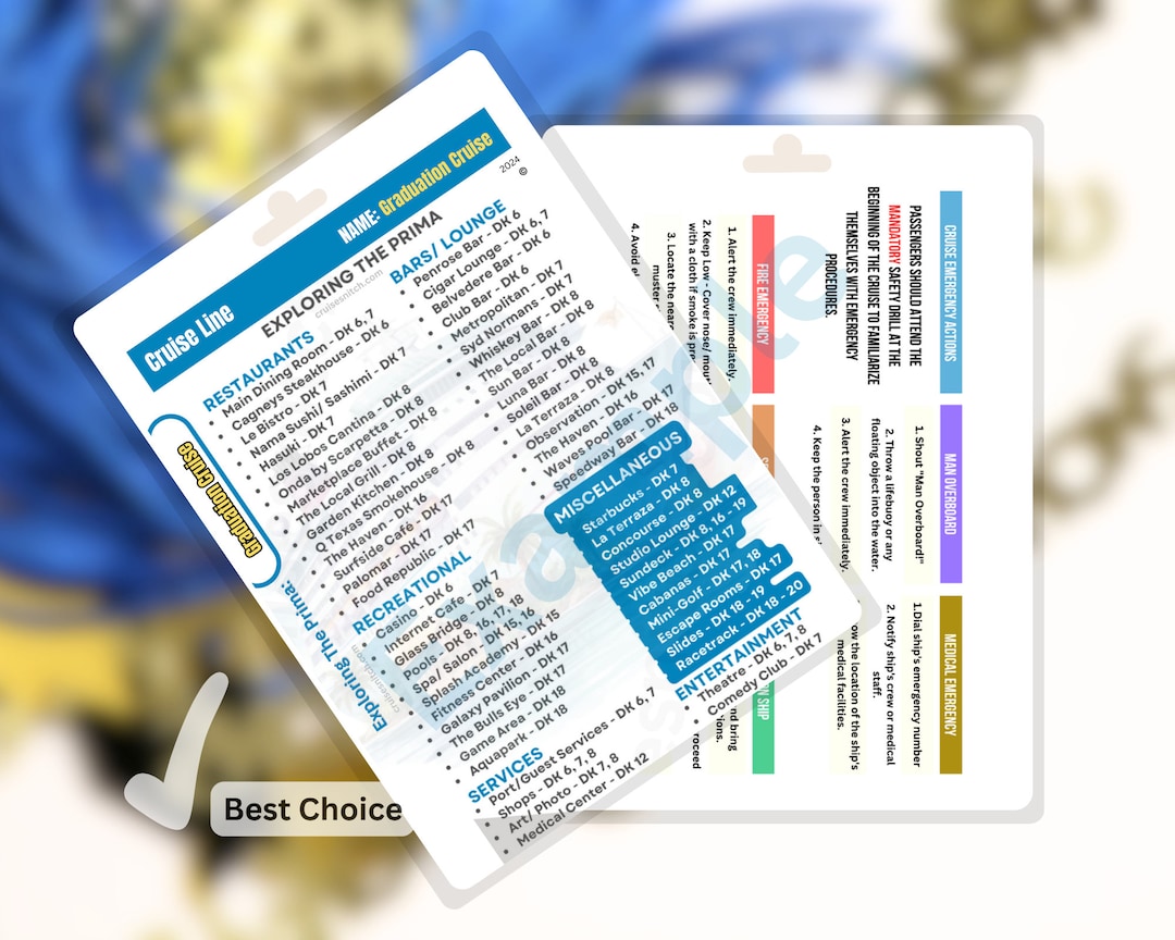 Graduation Cruise Norwegian Ship Deck Locator NCL Personalized Deck ...