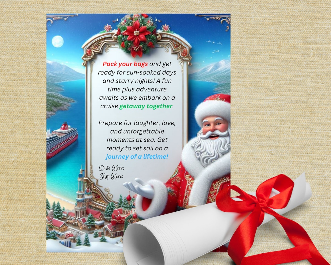Cruise Reveal Christmas Surprise Letter Vacation Gift Reveal ...