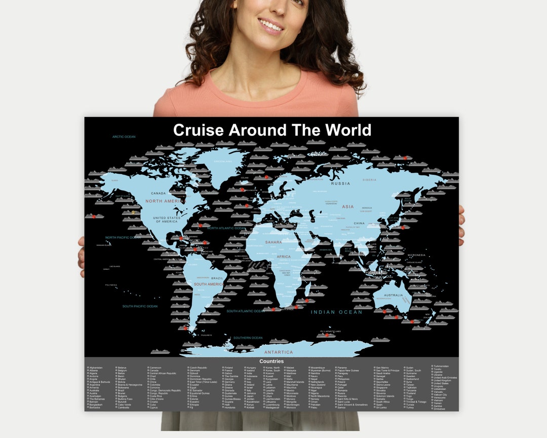 Personalized World Map Push Pin Canvas for Countries/ Continents ...