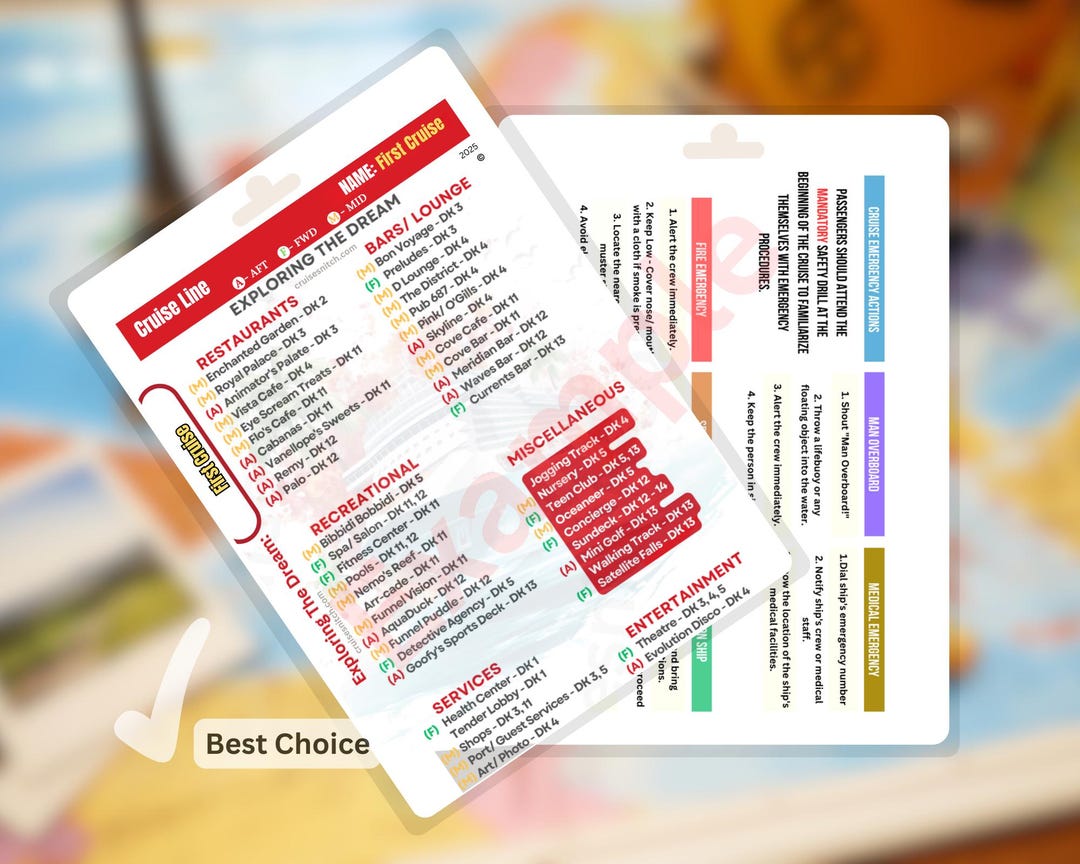 First Cruise Dis ney Ship Deck Navigator Card DCL Personalized ...