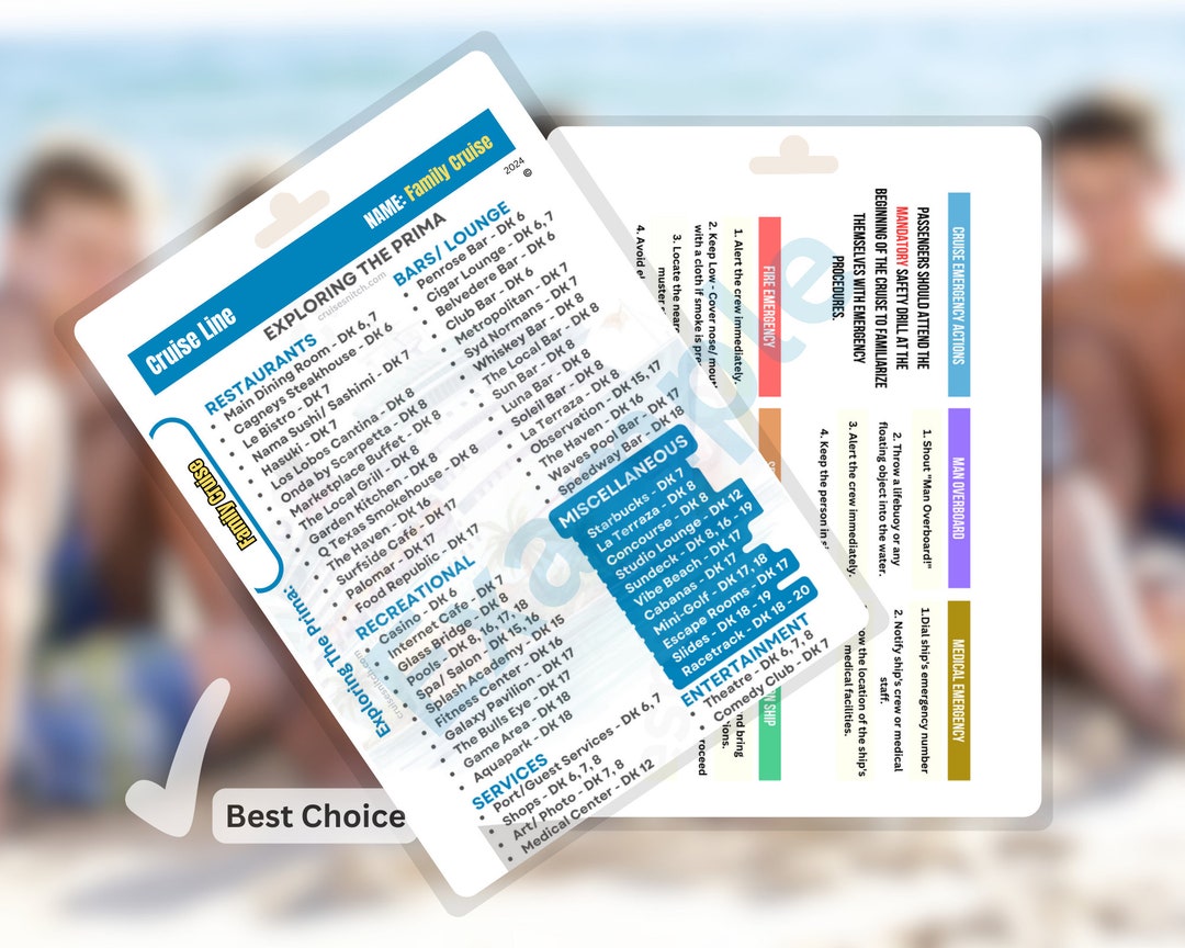 Family Cruise Norwegian Ship Deck Locator NCL Personalized Deck Finder ...