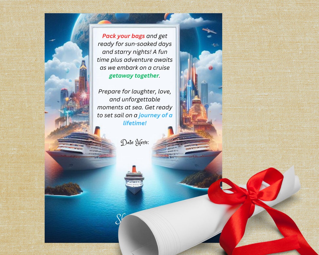 Cruise Reveal Surprise Letter Vacation Gift Reveal Personalized ...