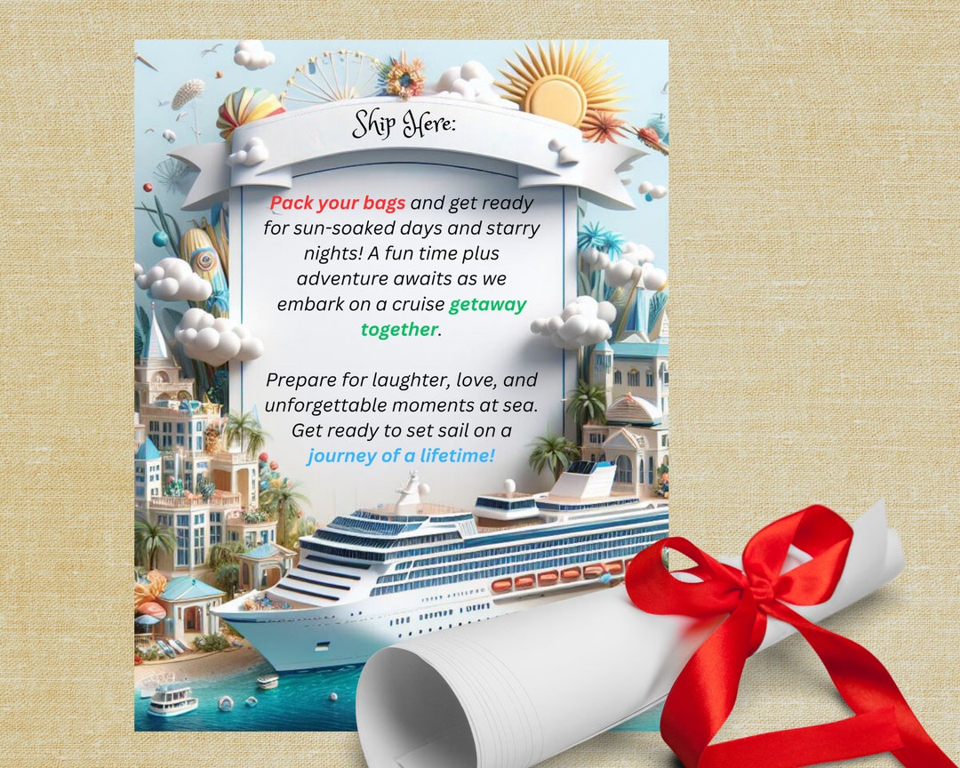 Cruise Reveal Surprise Letter Vacation Gift Reveal Personalized ...