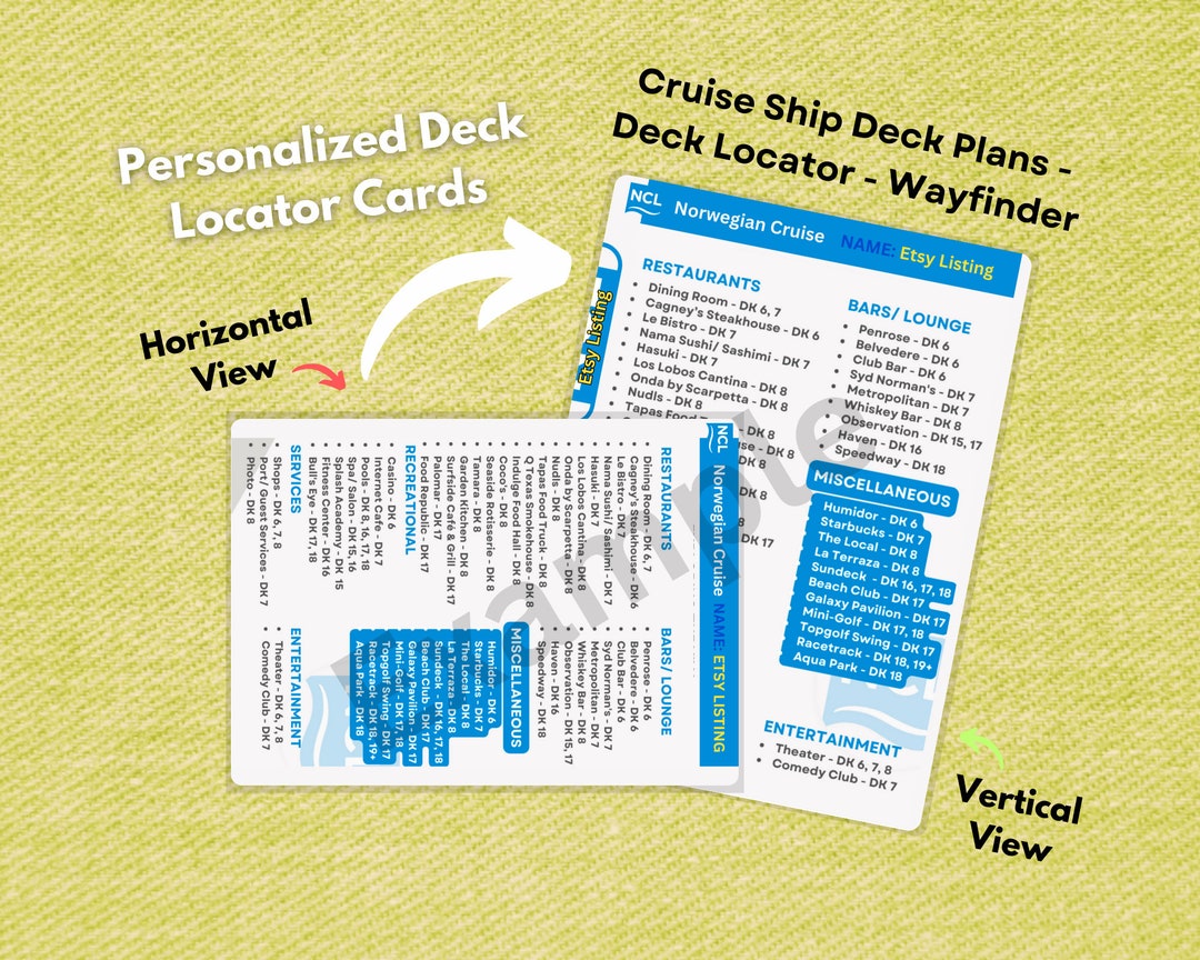 Norwegian Encore Personalized Cruise Deck Locator, Cruise Printable ...